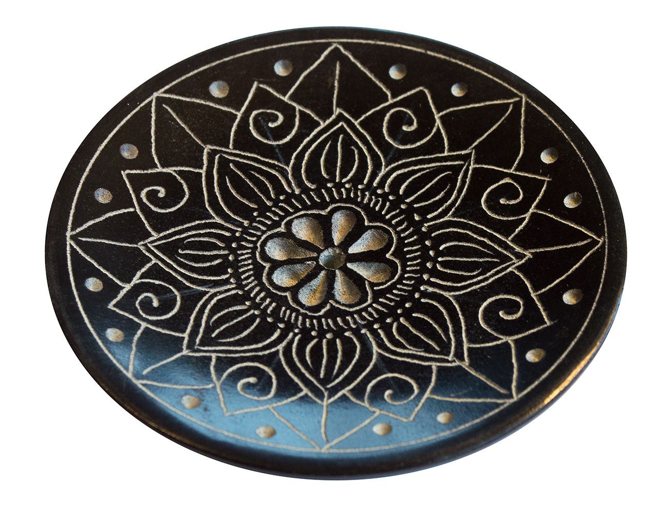 NKlaus Räucherstäbchen-Halter Blume des Lebens 9 cm Chakra Weißmetall