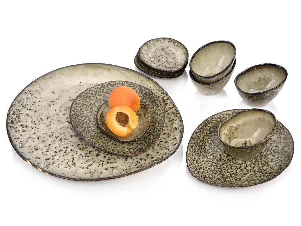 SÄnger Servier Set Pompei Steingut Set 11 Tlg 1x Servierplatte