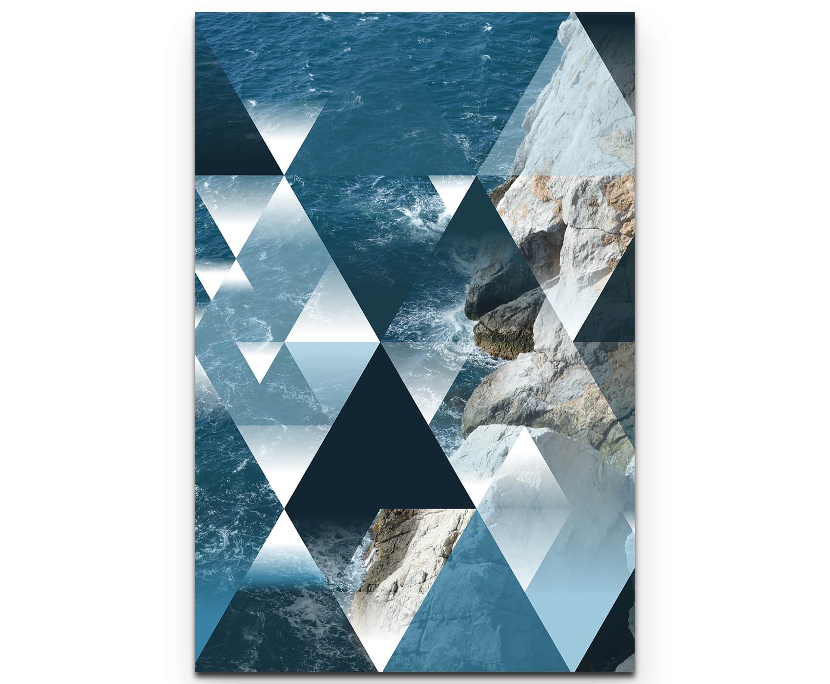 Sinus Art Leinwandbild Abstraktes Bild Dreiecke Wellen Und Strand