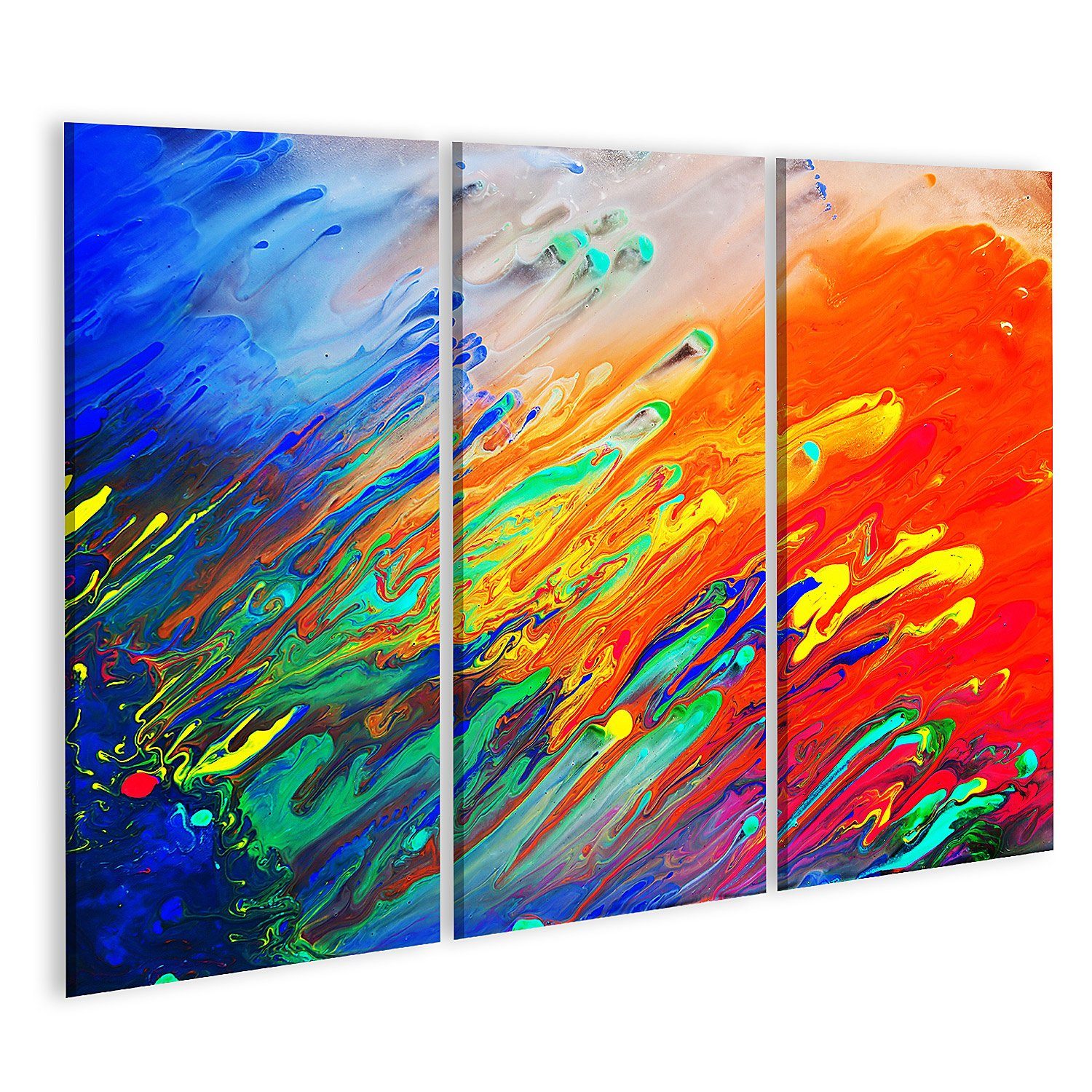 islandburner Leinwandbild »Bild auf Leinwand Bunte Abstrakte Acrylmalerei Natürliche Dynamische ...