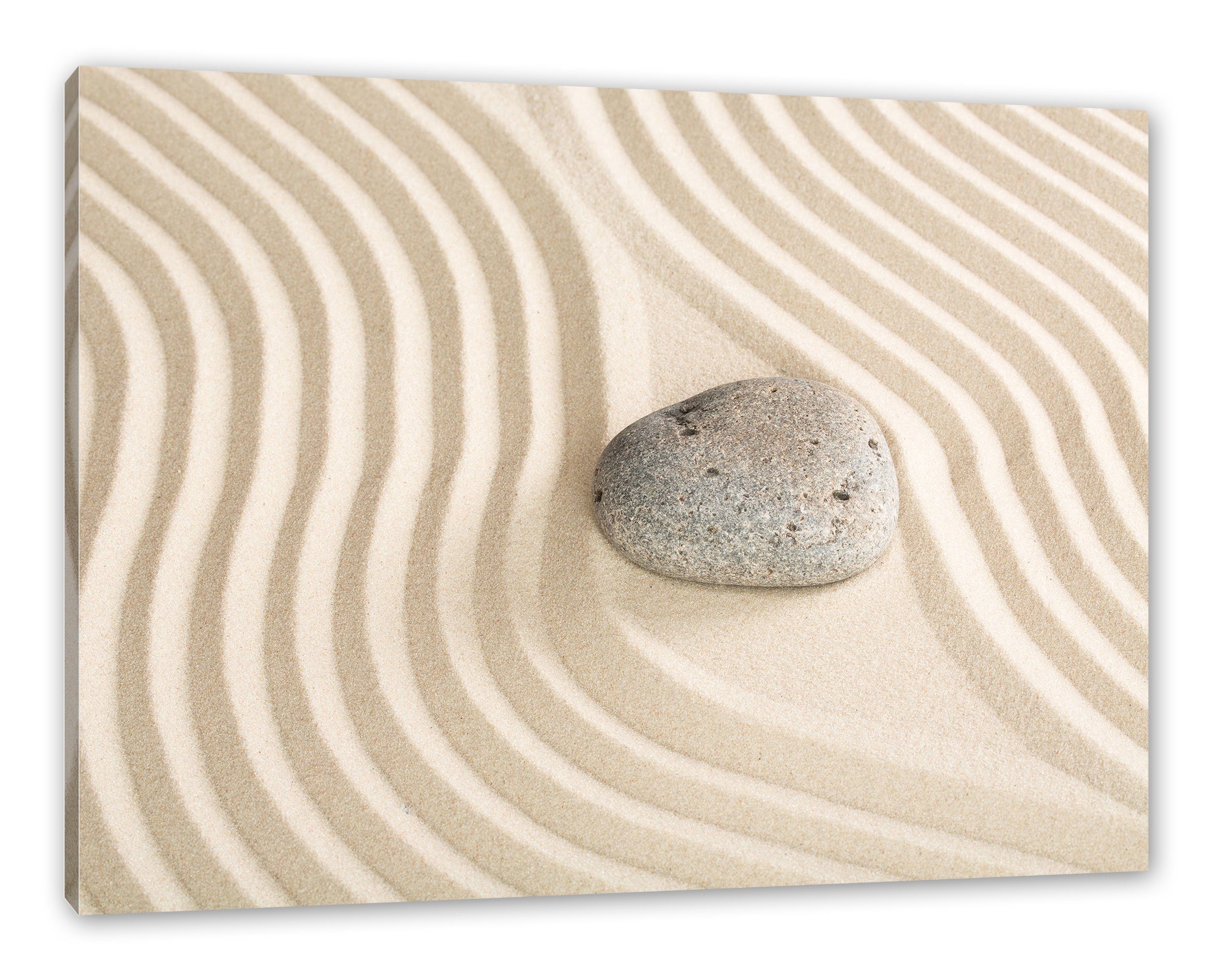 Pixxprint Leinwandbild Steine In Sand Mit Muster Steine In Sand Mit