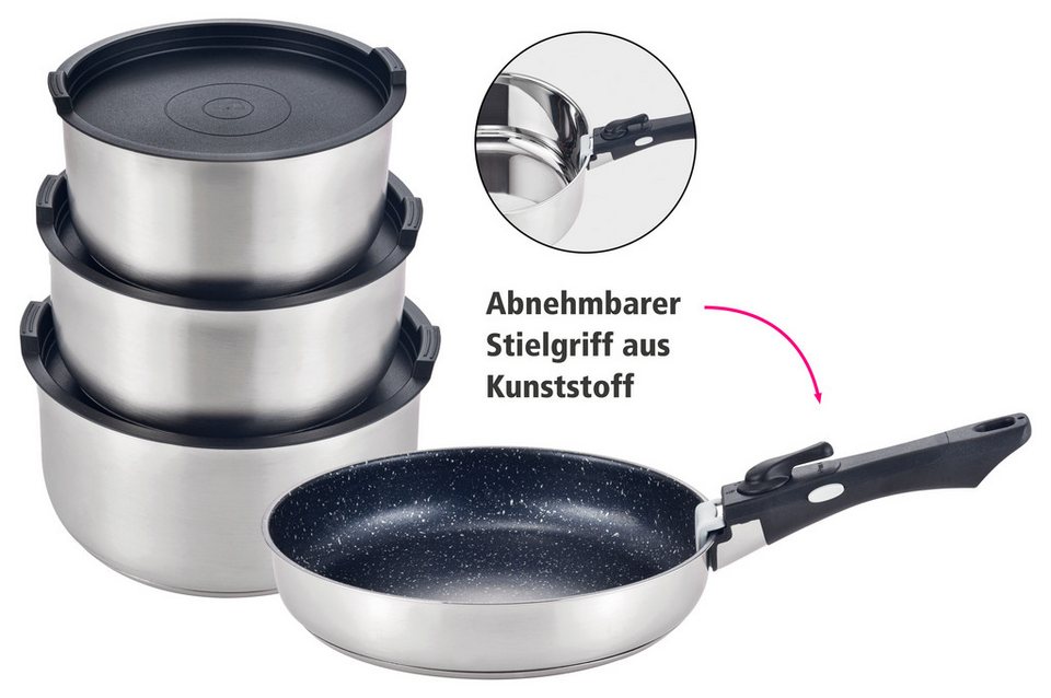 Gsw Topf Set Easy Click Edelstahl Set 8 Tlg Ideal Für Den Camper