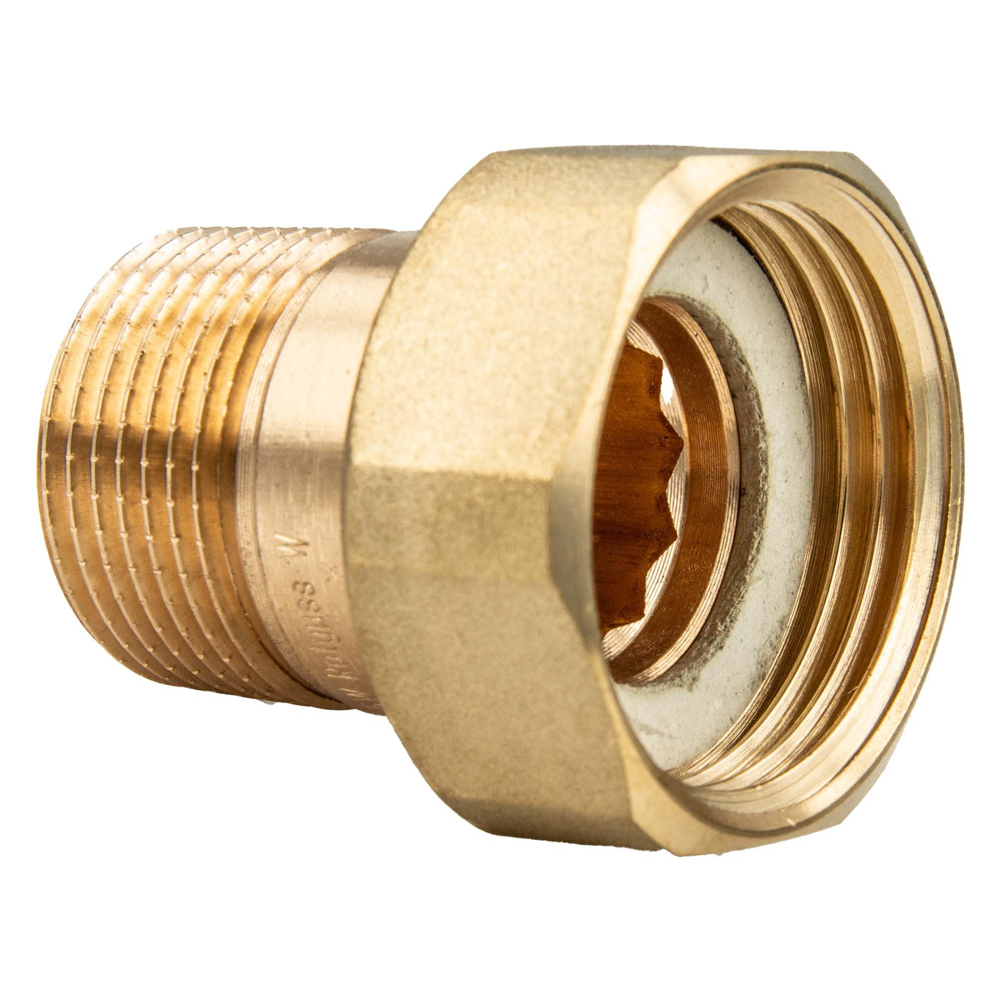 Viega Gewindefitting Rotguss Anschlussverschraubung AG/IG Typ 3335 flachdichtend, 3/8 x 1/2 Zoll