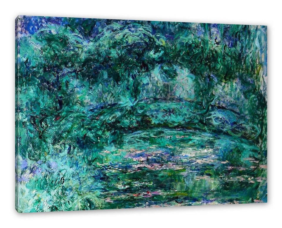 Pixxprint Leinwandbild Claude Monet Japanische Brücke über Den