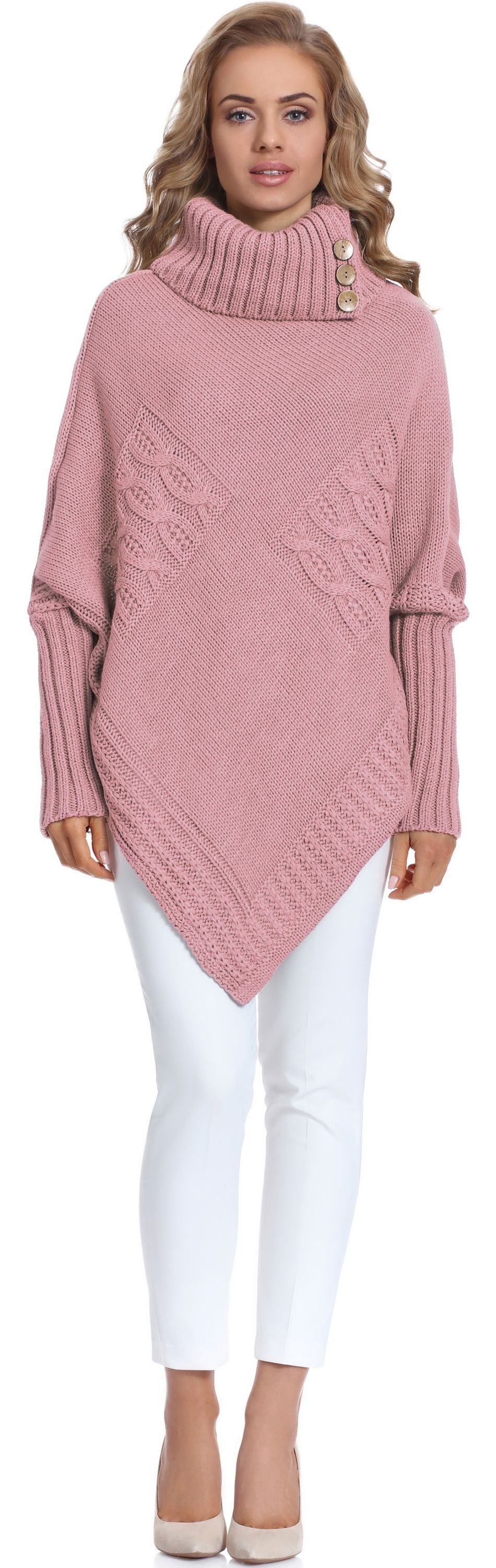 Merry Style Strickponcho Damen Poncho M83N4