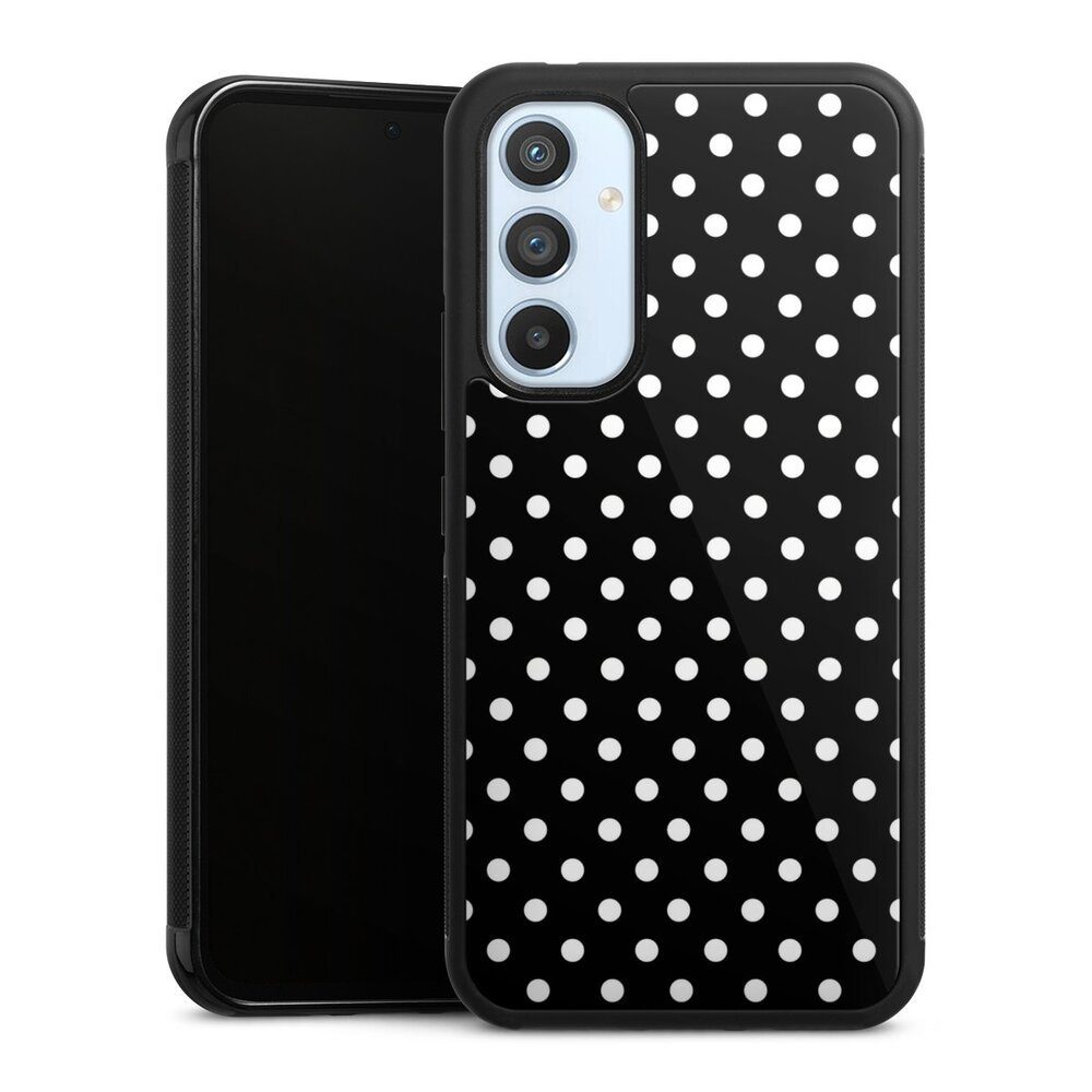 Deindesign Handyhülle Punkte Retro Polka Dots Polka Dots Schwarz Und