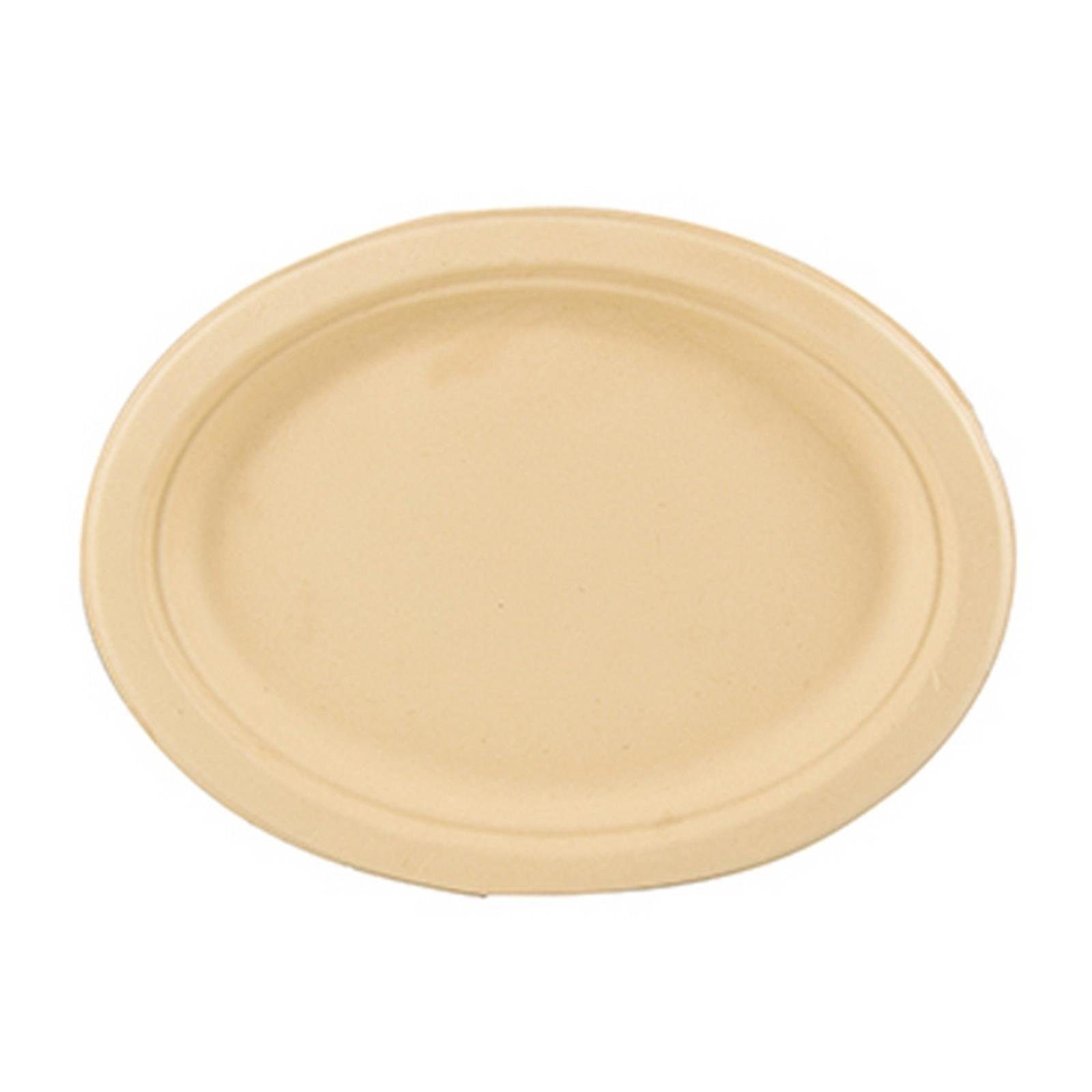 Papstar Einwegteller 50 Teller Zuckerrohr Pure Oval 26 Cm X 20 Cm X