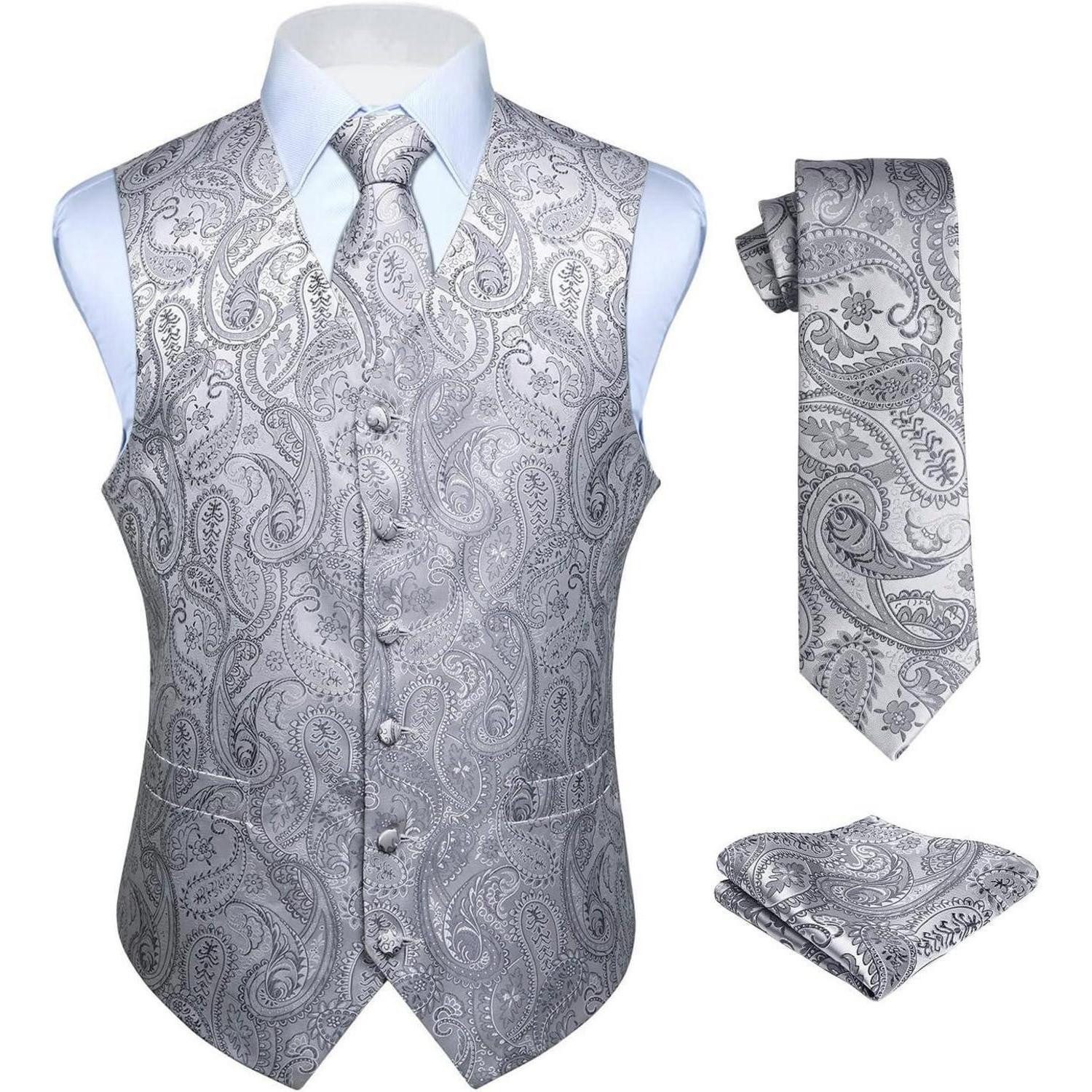 LuxusKollektion Krawatte Weste Herren Hochzeit Krawatte Einstecktuch ...