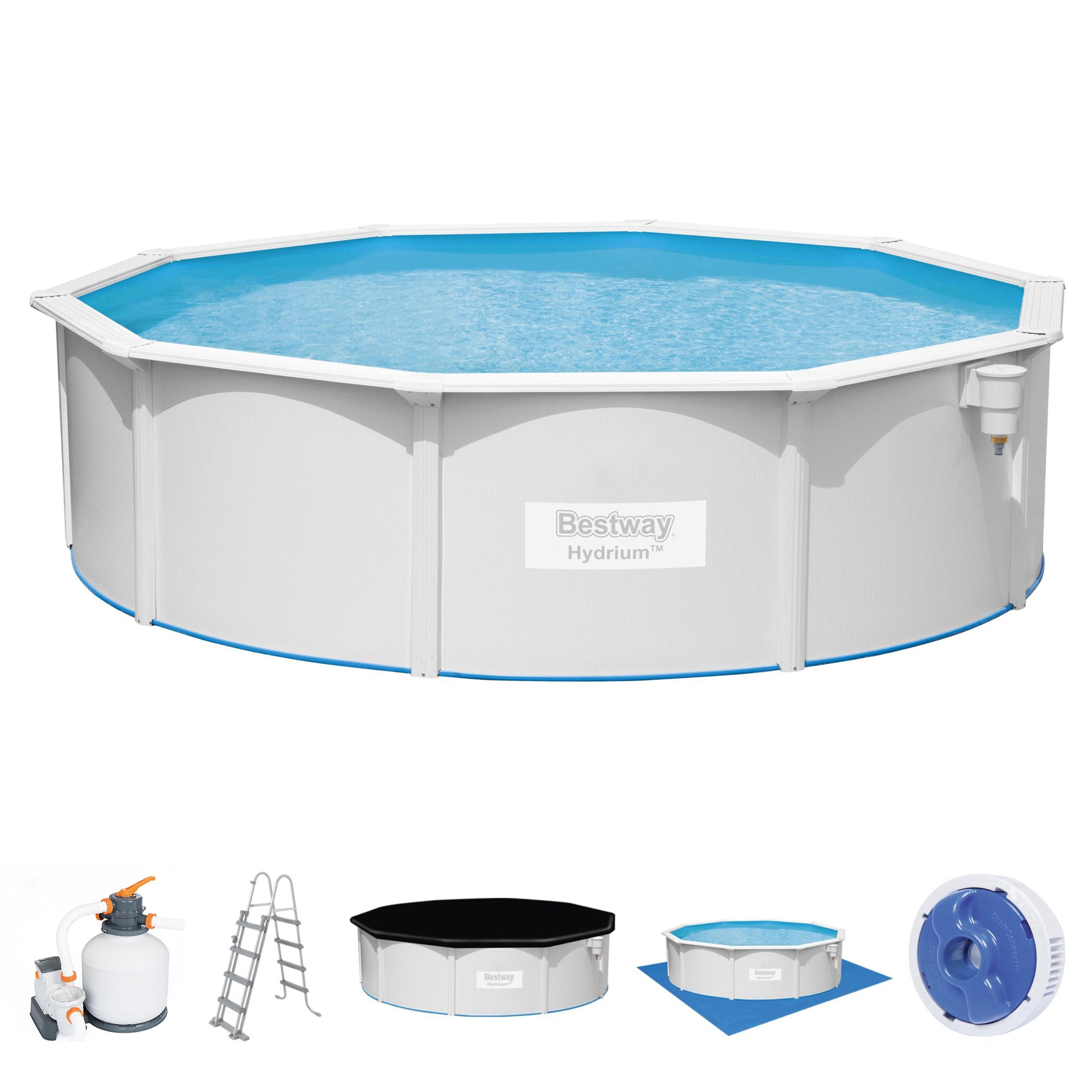BESTWAY Framepool Bestway Hydrium Pool Set 56384 460x120cm Stahlwand (Set)