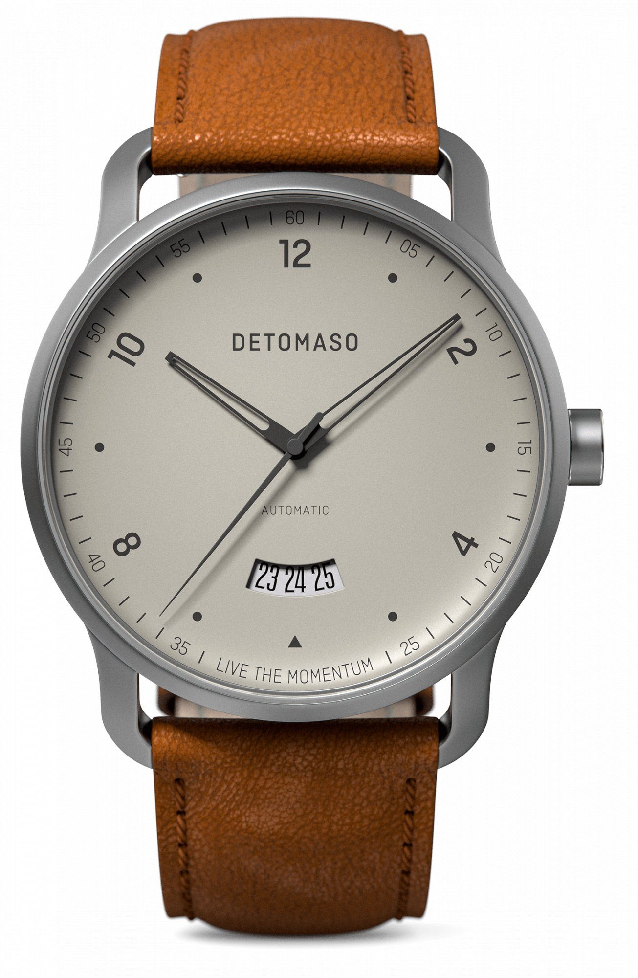 DETOMASO Automatikuhr VIAGGIO AUTOMATIC IVORY, gewölbtes Zifferblatt in ...
