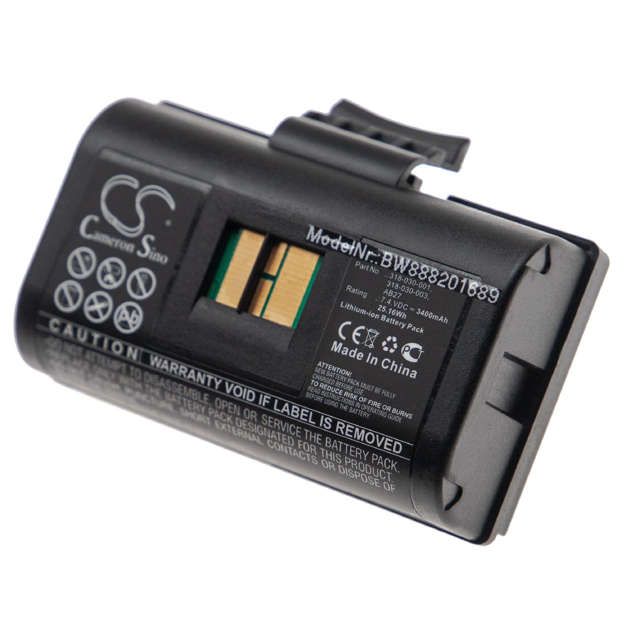 vhbw kompatibel mit Intermec PB32, PB21, PB22, PB31 Akku Li-Ion 3400 mAh (7,4 V)