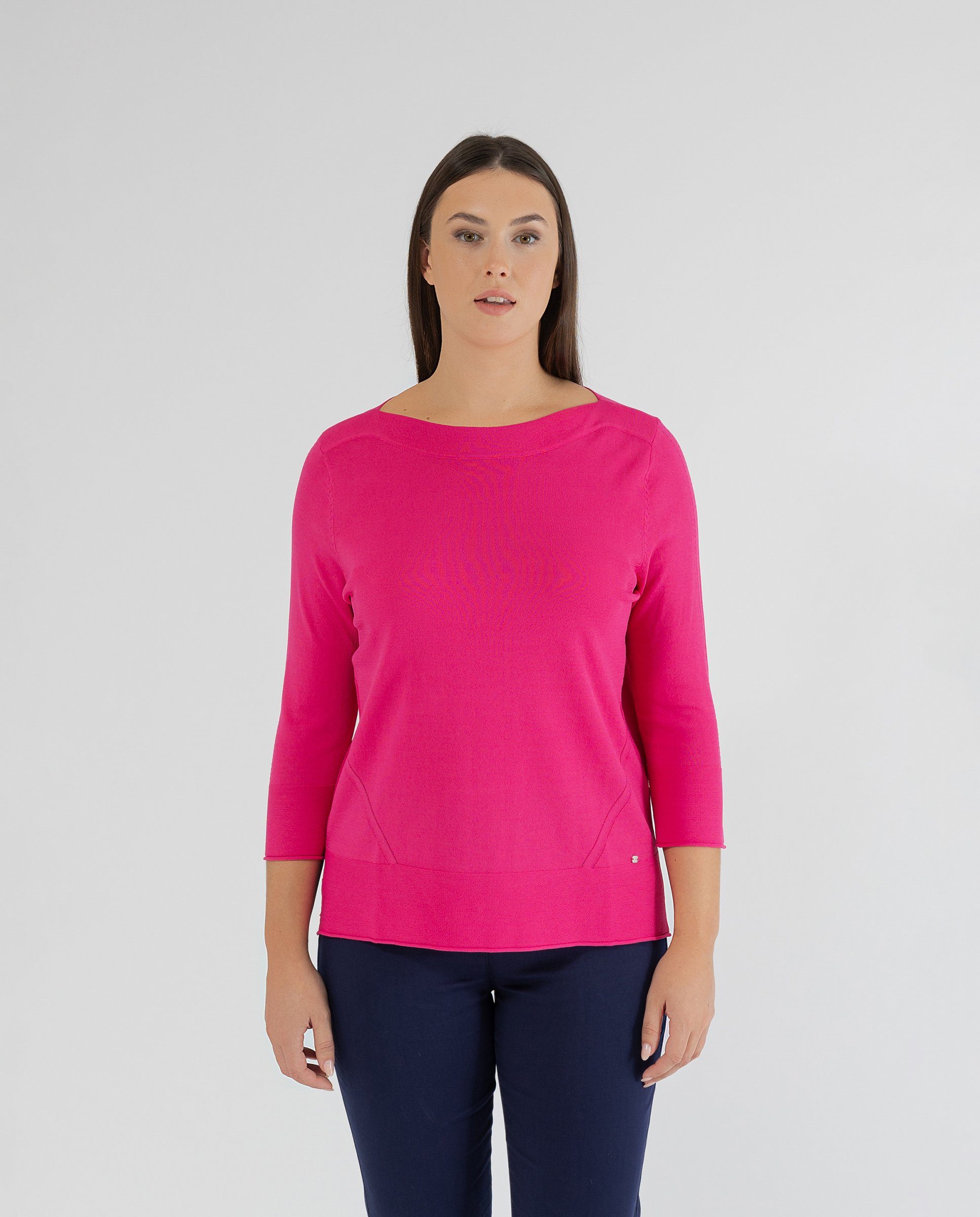 October Carmenpullover Strickpullover U Boot Ausschnitt Pink