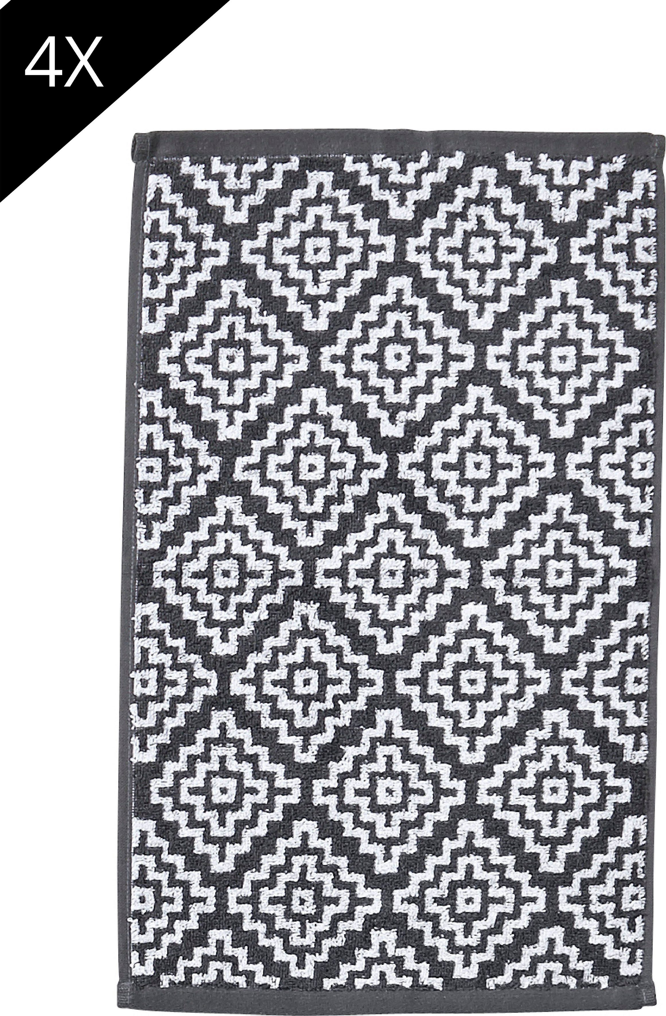 Done® Handtuch Set Daily Shapes Boho Set 4 Tlg Gästehandtücher