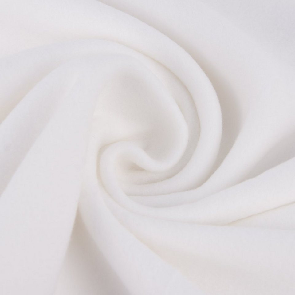 SchÖner Leben Stoff Baumwollfleece Fleece Aus Baumwolle Einfarbig Weiß