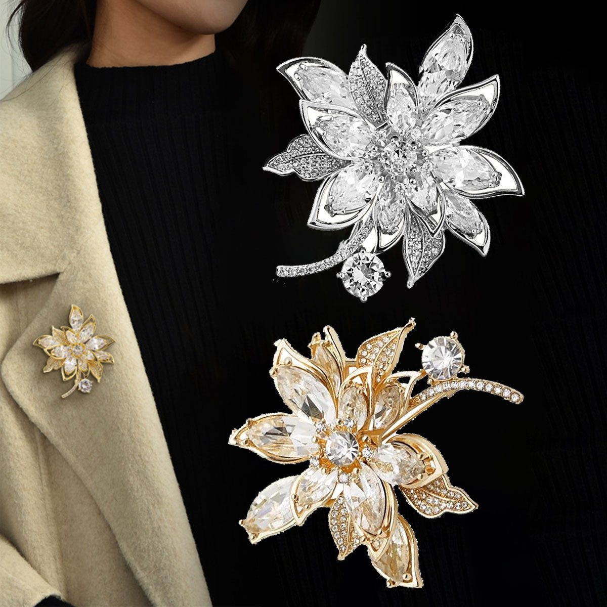 Flower brooch for blazer store