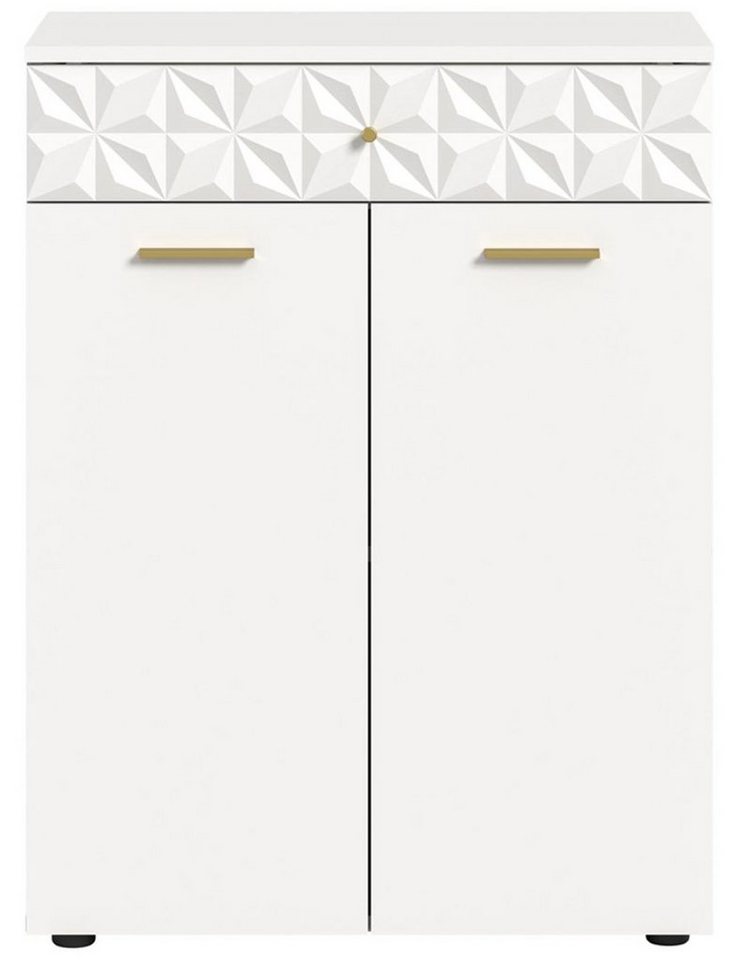 Ebuy24 Sideboard Prisma Sideboard 2 Türen 1 Schublade Weiß