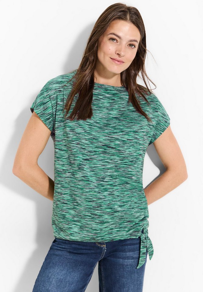 Cecil T Shirt Mit Knoten Mit Stylischem U Boot Ausschnitt