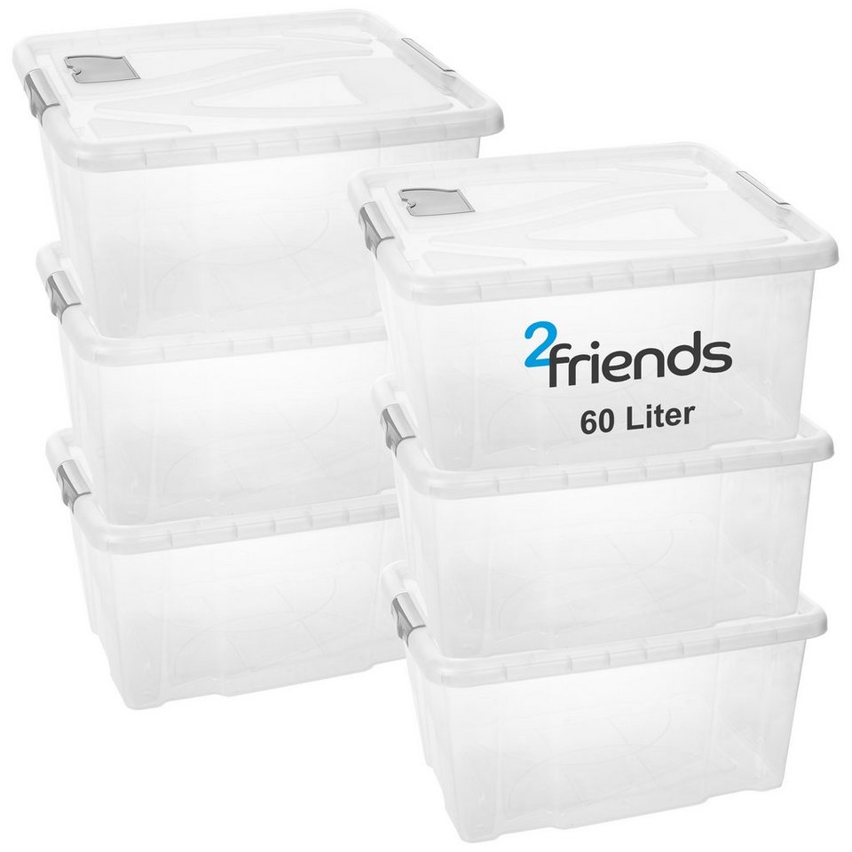 Centi Stapelbox 6stk Aufbewahrungsboxen Groß 60 Liter Boxen