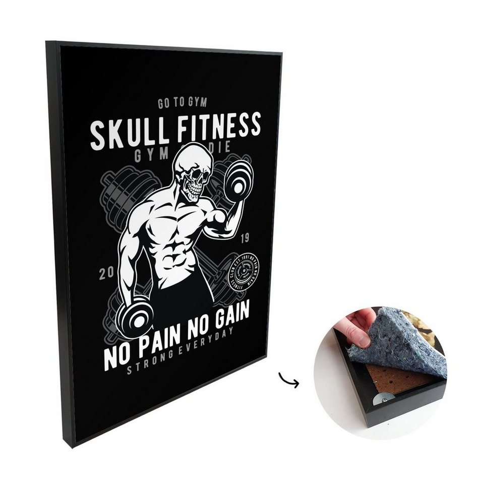 Muchowow Akustikplatte Gewichte Fitness Skelett Retro 1 St