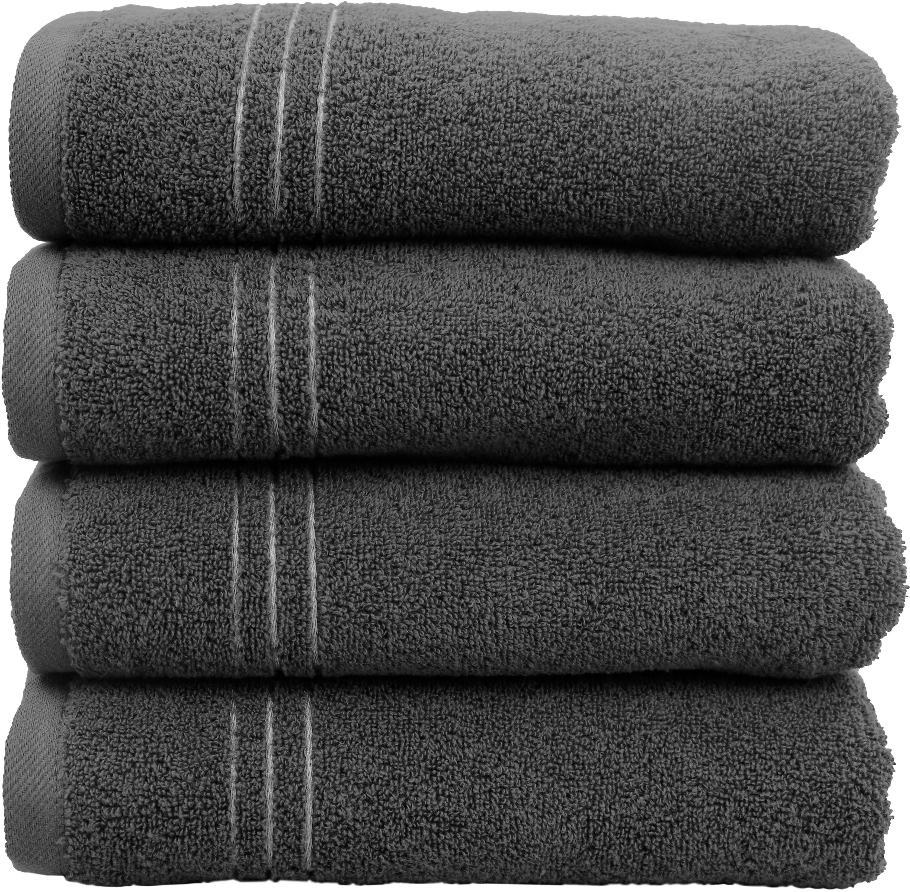 My Home Handtuch Set Lillou Frottee 4 St Mit Streifenbordüre