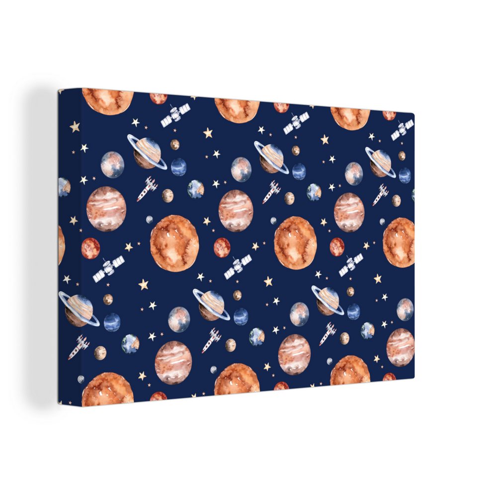 Onemillioncanvasses® Leinwandbild Muster Weltraum Planeten Jungen