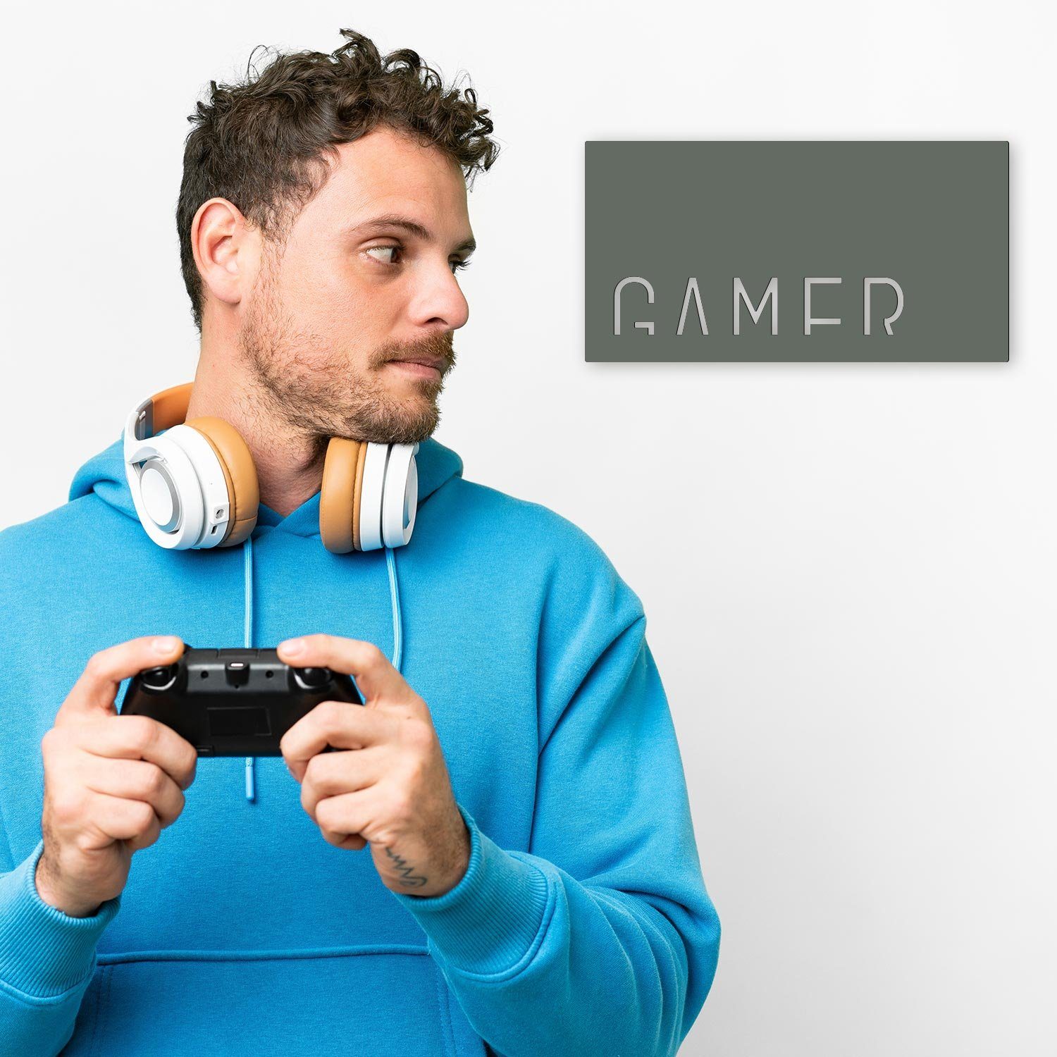 Namofactur LED Dekolicht Lampe 'Gamer' Zocker RGB Deko Licht Wandlampe ...