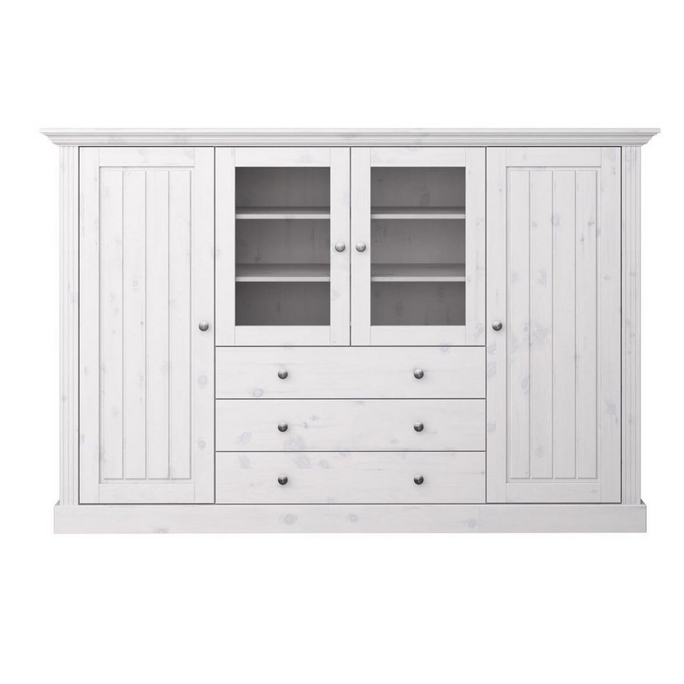 Ebuy24 Sideboard Alonso Sideboard 2 Türen 2 Glastüren 3 Schublade 1 St