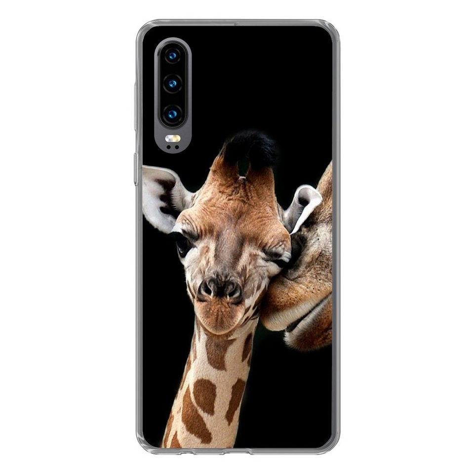 Muchowow Handyhülle Giraffe Tiere Schwarz Porträt Tiere