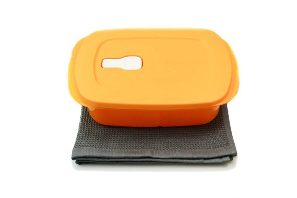 Tupperware Back Set Crystalwave 1 L Orange Mit Abtrennung Glastuch