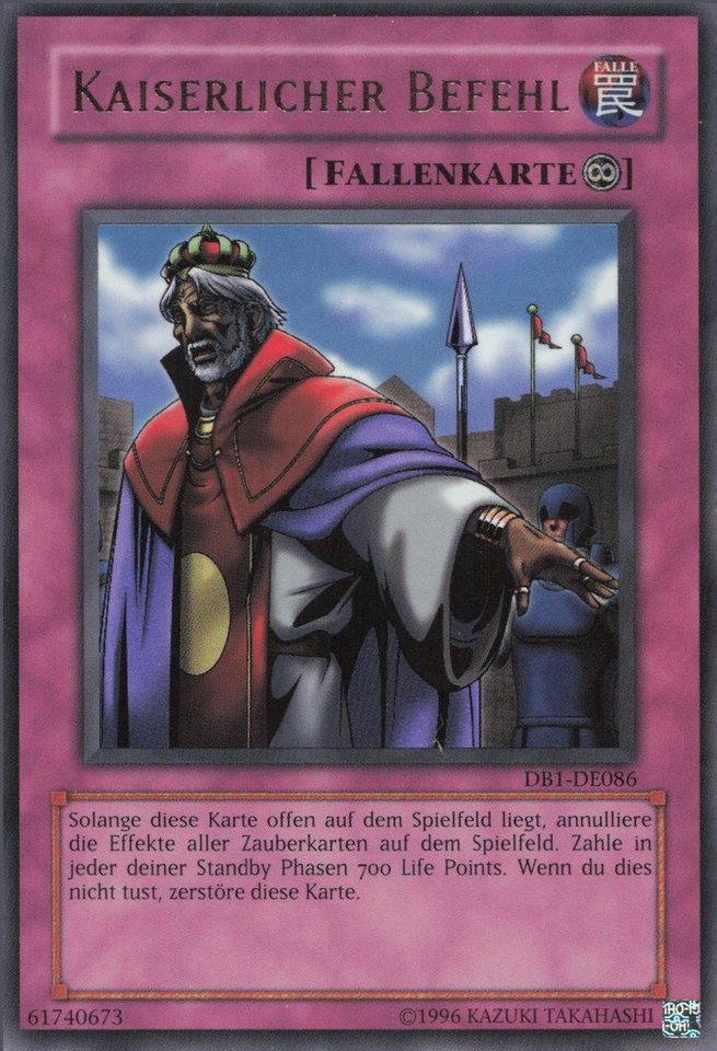 ReCollectibles Sammelkarte YuGiOh Kaiserlicher Befehl, Yu-Gi-Oh! DB1 ... ReCollectibles Sammelkarte YuGiOh Kaiserlicher Befehl, Yu-Gi-Oh! DB1 ...
