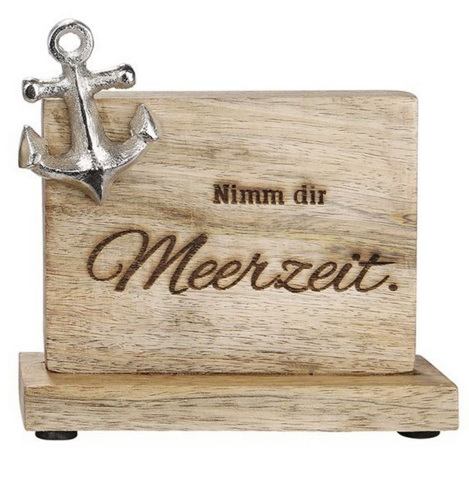 Gilde Dekoobjekt Edler Norden Anker Aufsteller Mango Holz Und