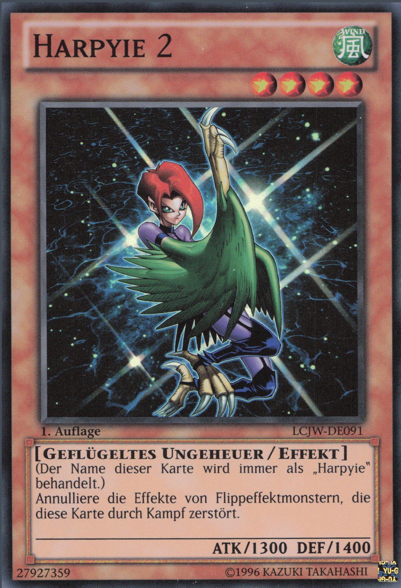 Recollectibles Sammelkarte Yugioh Karte Harpyie 2 Deutsch Yu Gi Oh