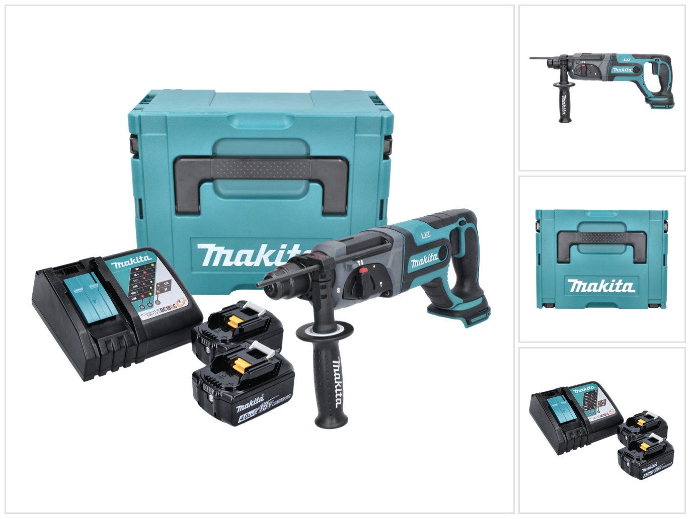 Makita Akku-Kombibohrhammer DHR 243 RMJ Akku Bohrhammer 18 V 2,0 J SDS ...