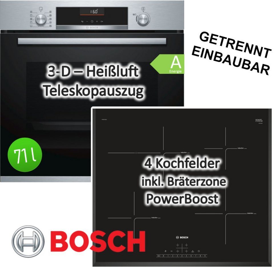 Bosch Backofen Set Backofen Mit Induktionskochfeld Autark 60 Cm