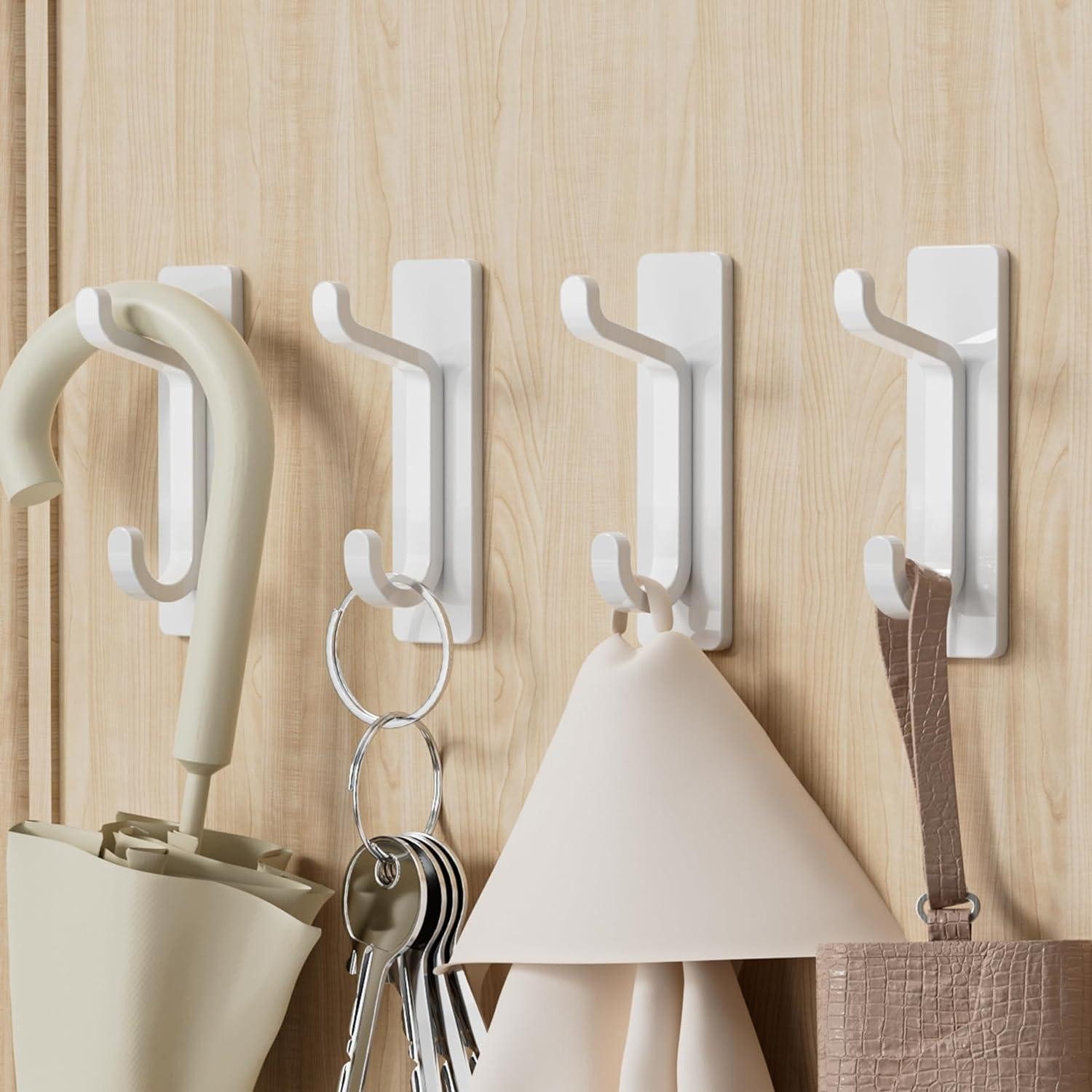 Luxuskollektion Küchenorganizer Set Klebehaken Ultra Stark Weiß 4er