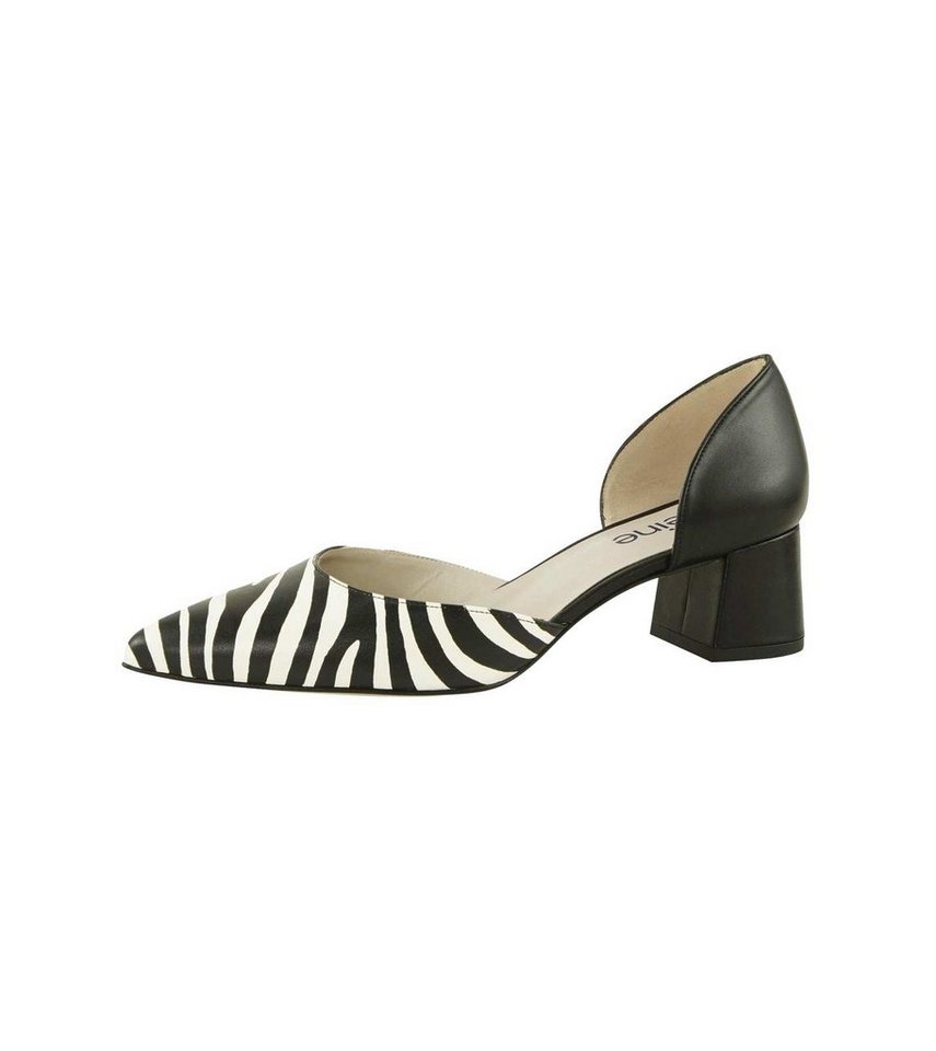 heine HEINE Damen Ziegen-Nappaleder-Pumps, schwarz-weiß Pumps, Stiletto heine HEINE Damen Ziegen-Nappaleder-Pumps, schwarz-weiß Pumps, Stiletto