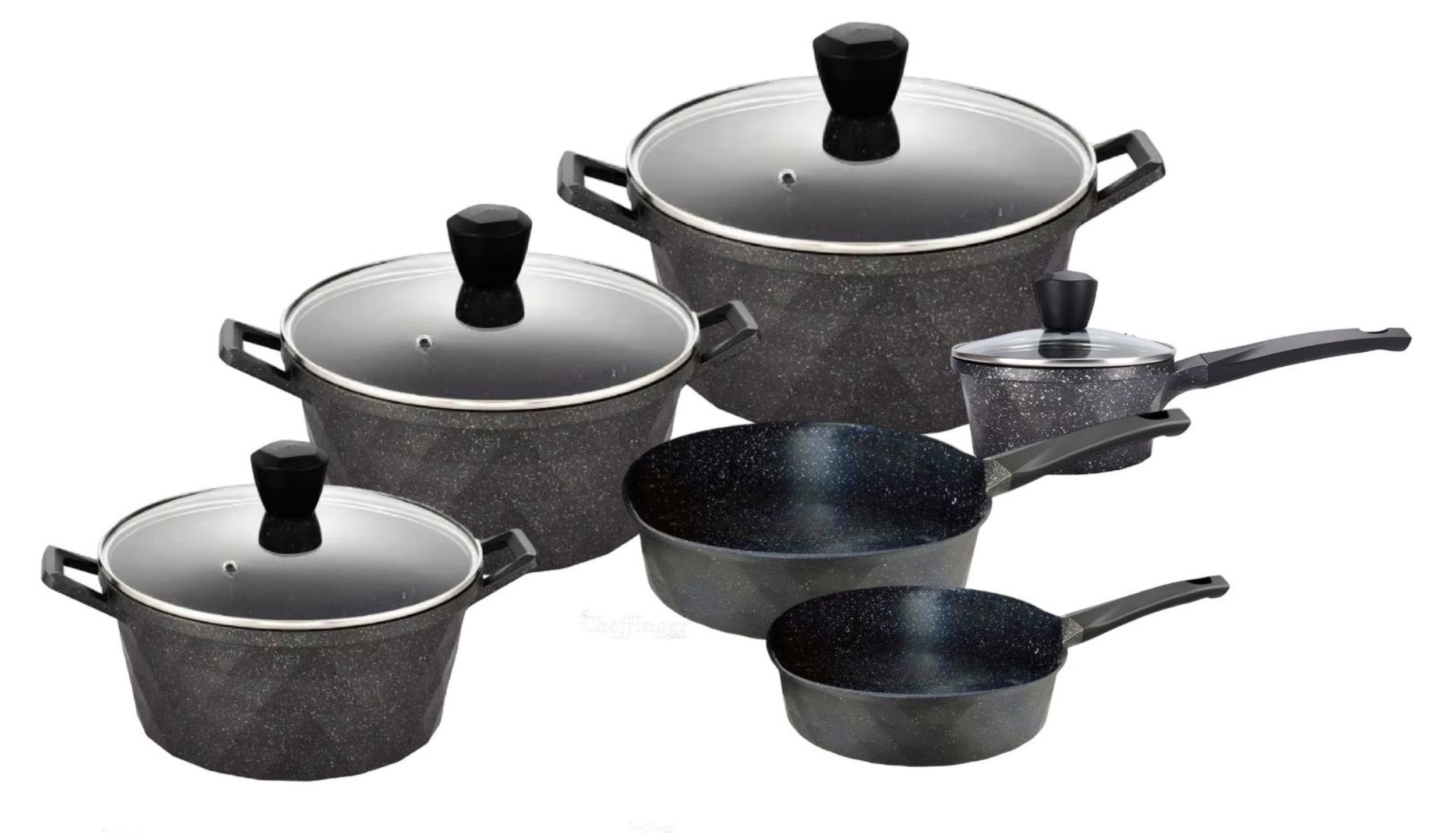 Cheffinger Kochtopf 12 Tlg Kochtopf Set Induktion Diamant Topf