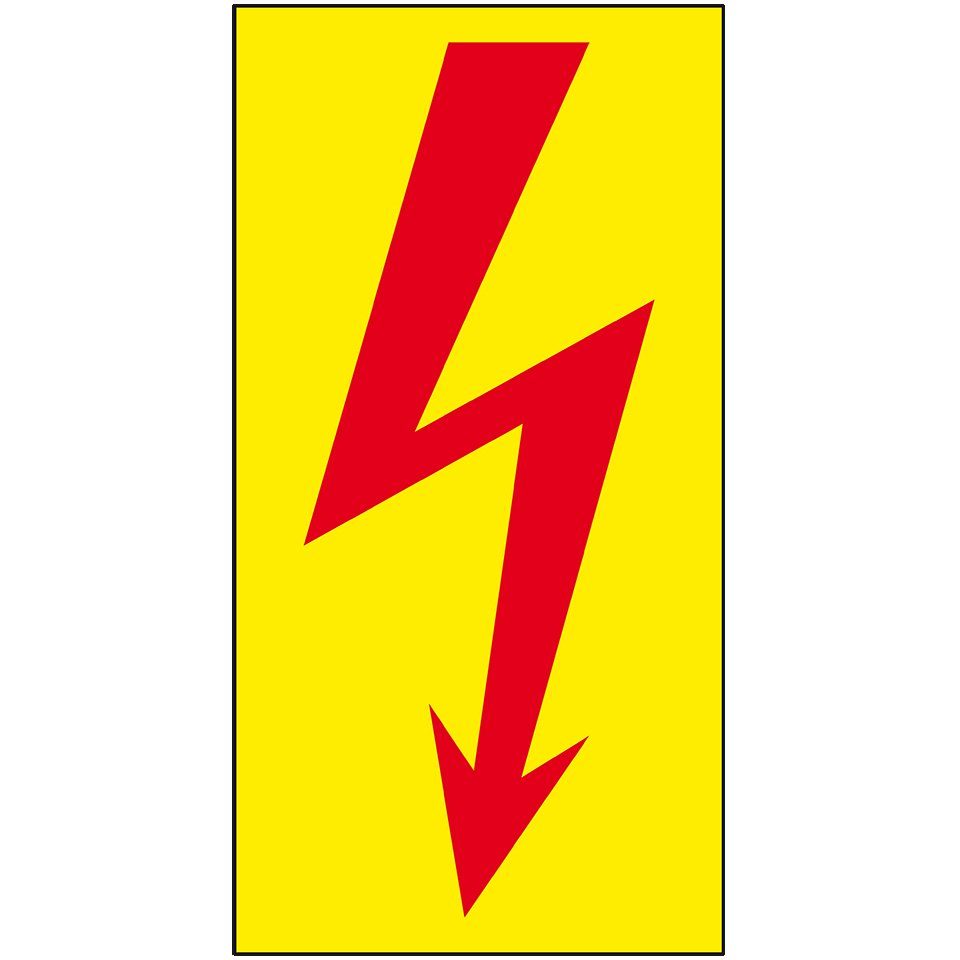 König Werbeanlagen Hinweisschild Blitzpfeil, praxisbewährt, rot, Folie, selbstklebend, 50x100mm