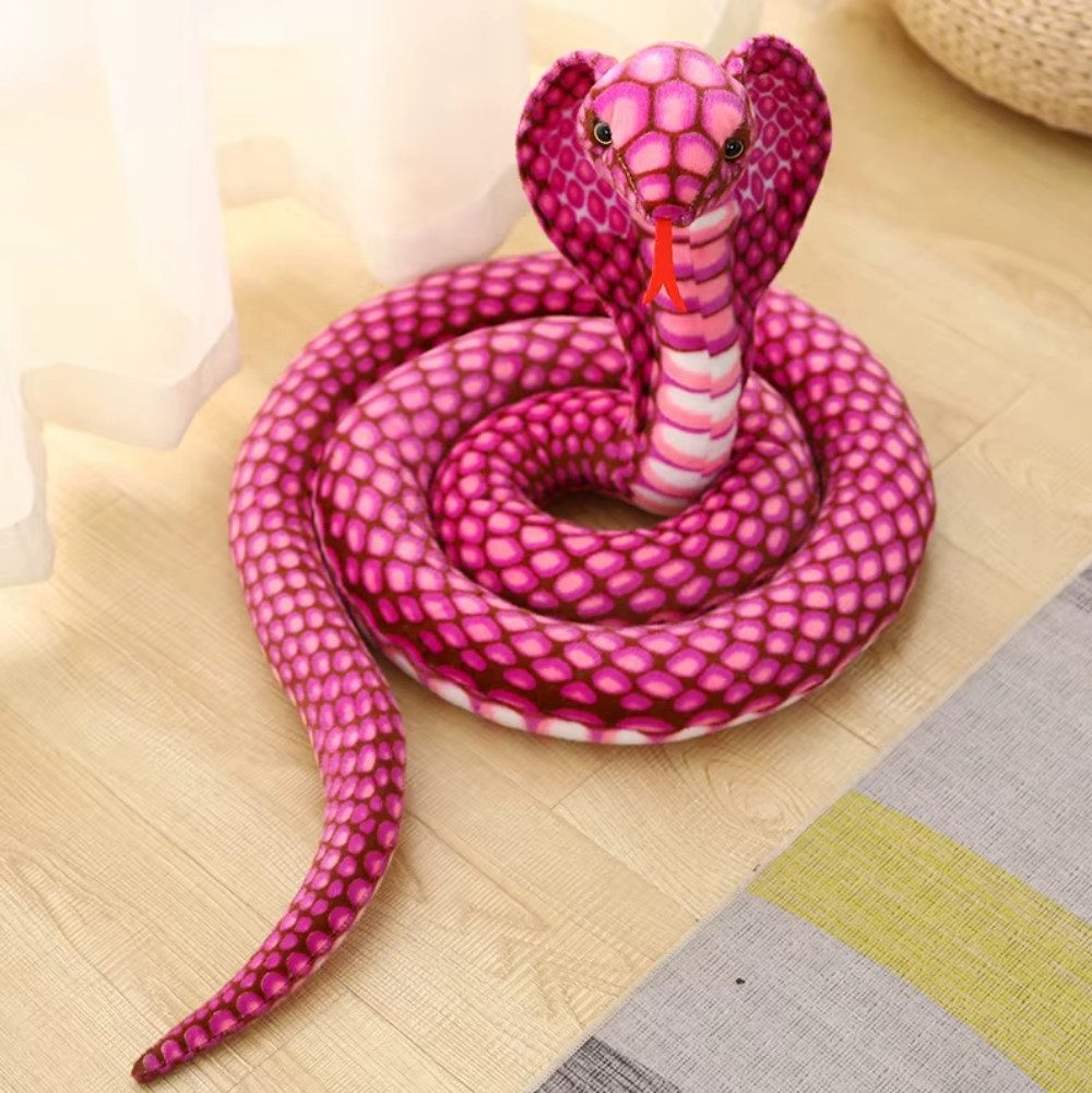 Tinisu Plüschfigur Kobra Schlange Kuscheltier XXL - 170 cm Plüschtier Rosa Pink Stofftier