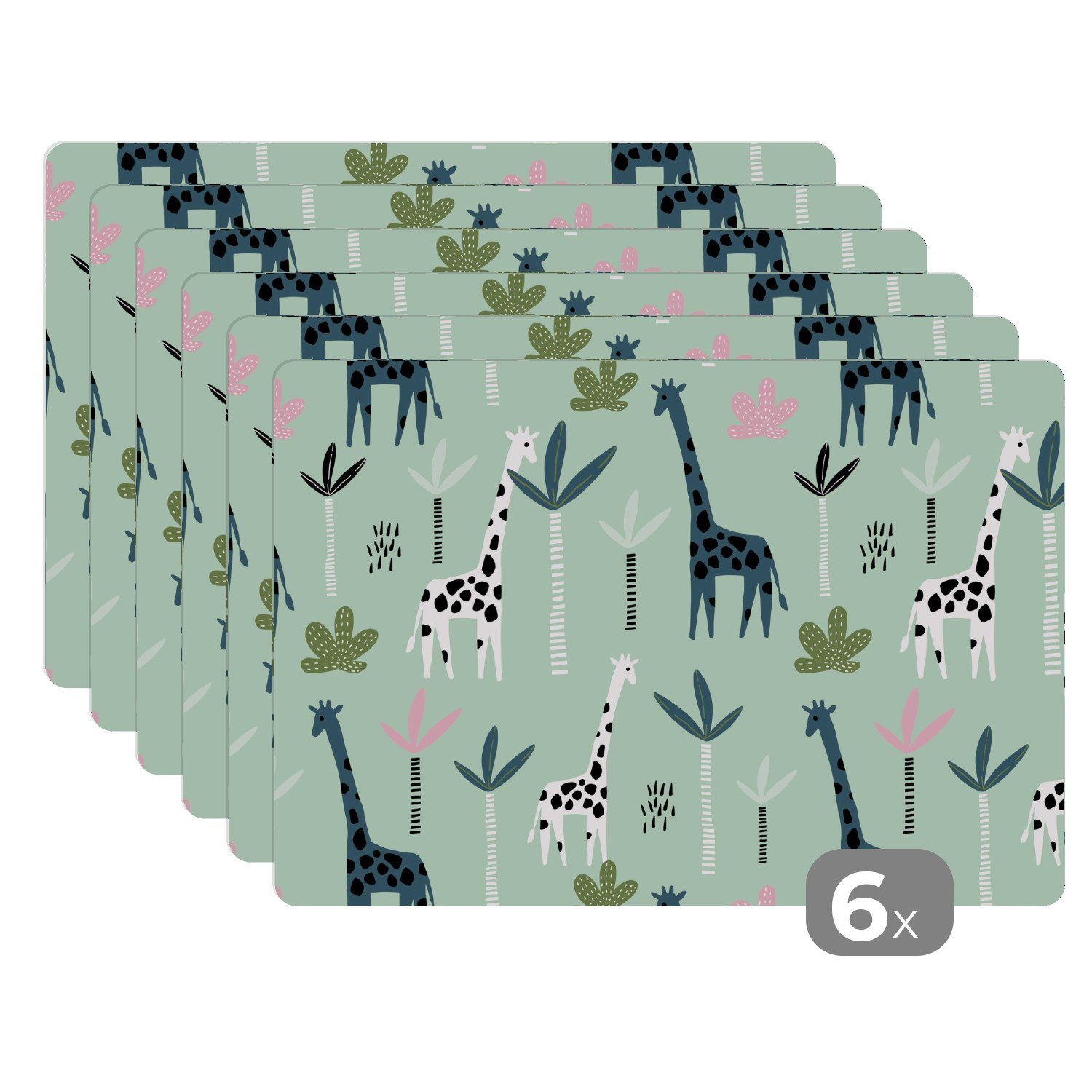 Platzset Giraffe Baum Grün Muchowow 6 St Tischset Platzset