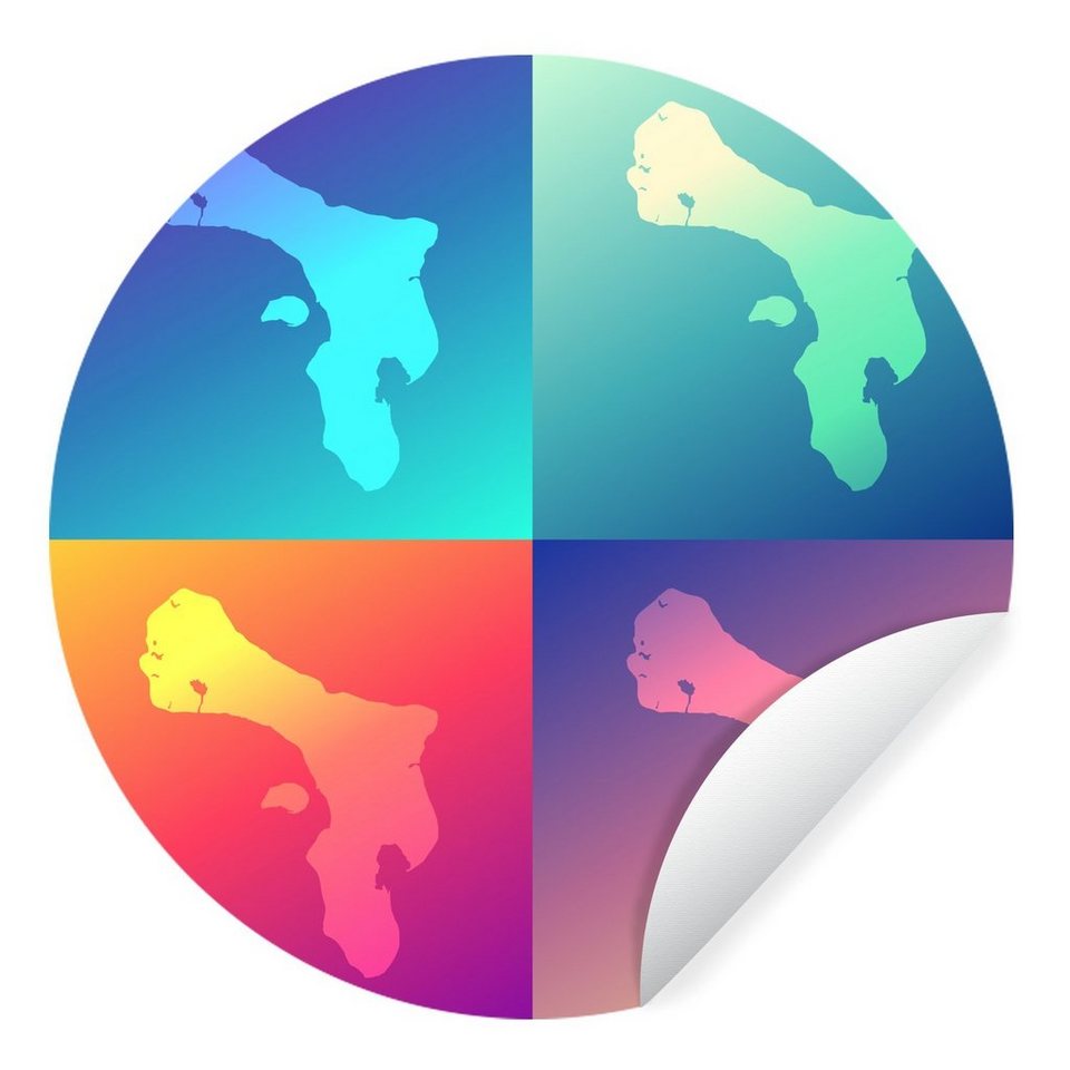 Muchowow Wandsticker Die Farbigen Illustrationen Von Bonaire 1 St
