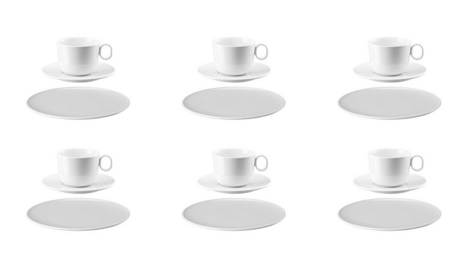 Thomas Porzellan Kaffeeservice Kaffeeset 18 Tlg Ono Weiß