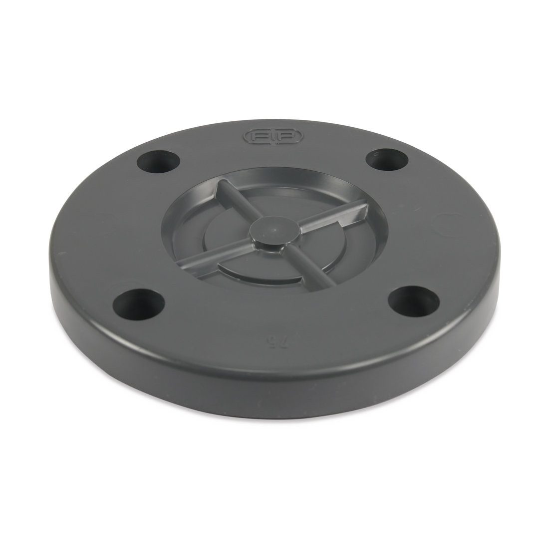 Mega Group Gewindefitting Blindflansch PVC-U DIN-Flansch 10 - 16 bar, grau, DN40 - LK 110 mm mit ...