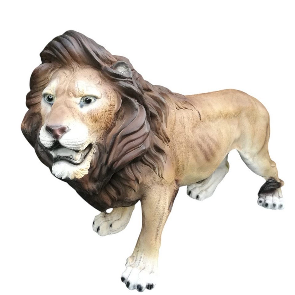 Aspinaworld Gartenfigur Große Löwen Figur Steht 75 Cm Figur Für Den Garten