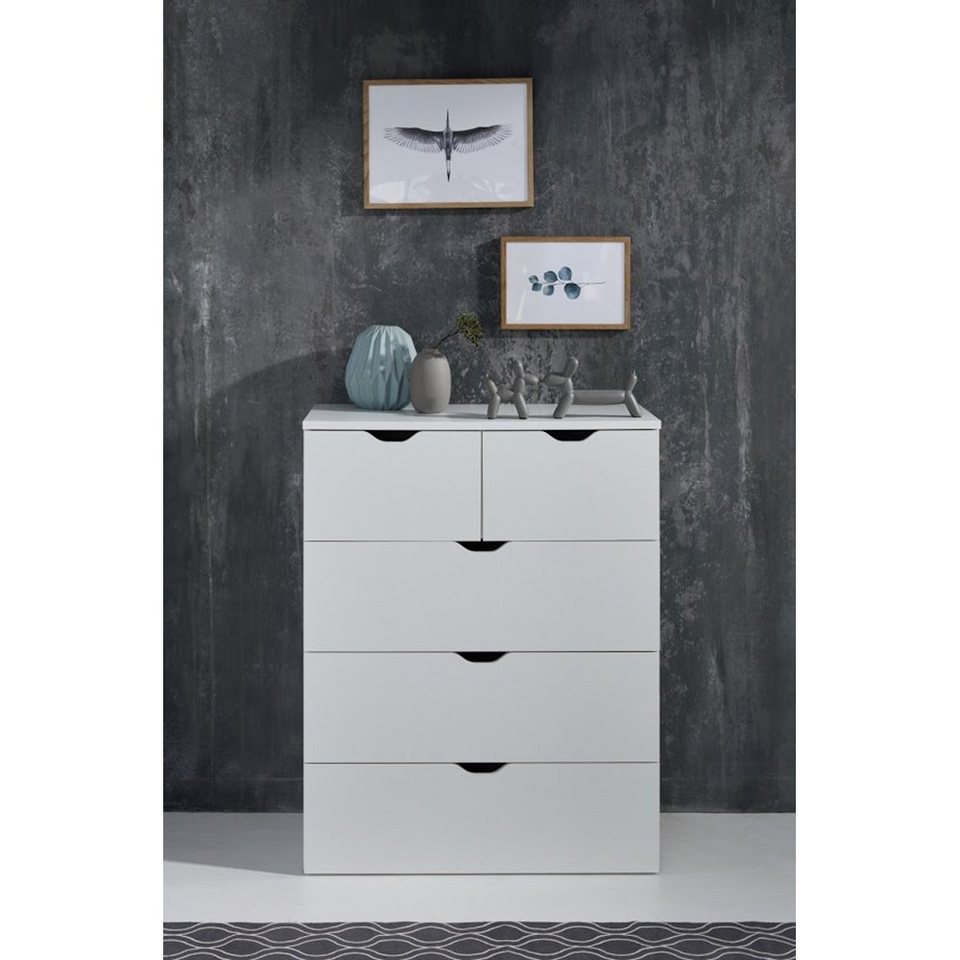 Trendteam Sideboard Schubkastenkommode Basix Weiß Anrichte 80 X 101