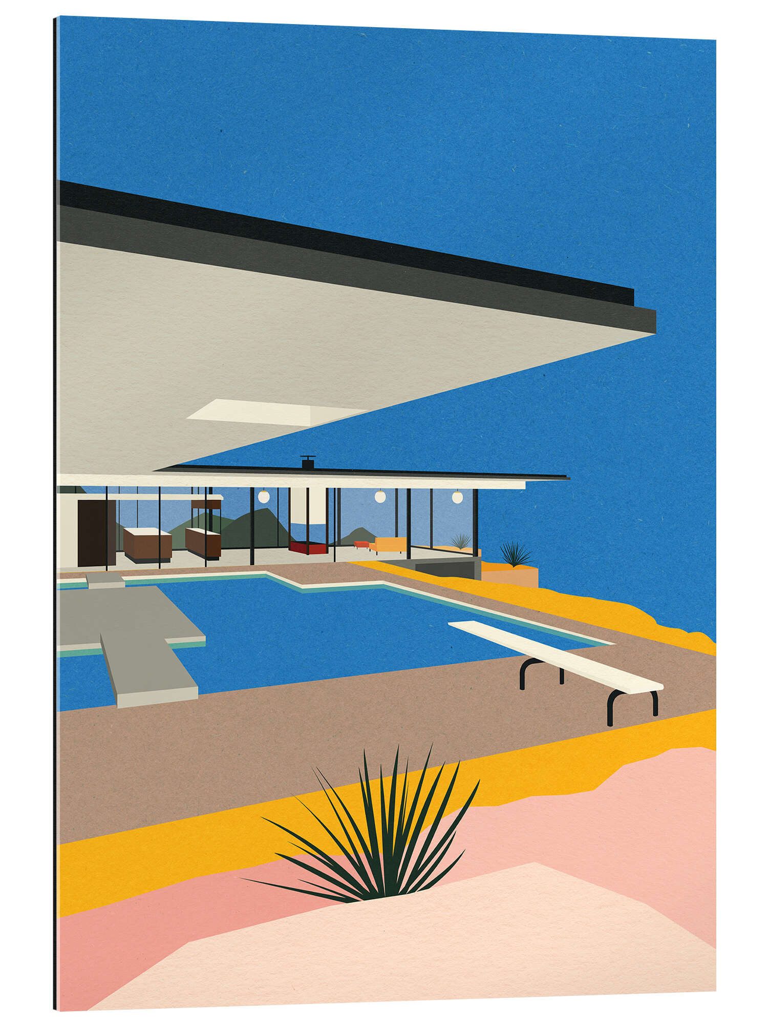 Posterlounge XXL-Wandbild Rosi Feist, LA Stahl House, Lounge Illustration