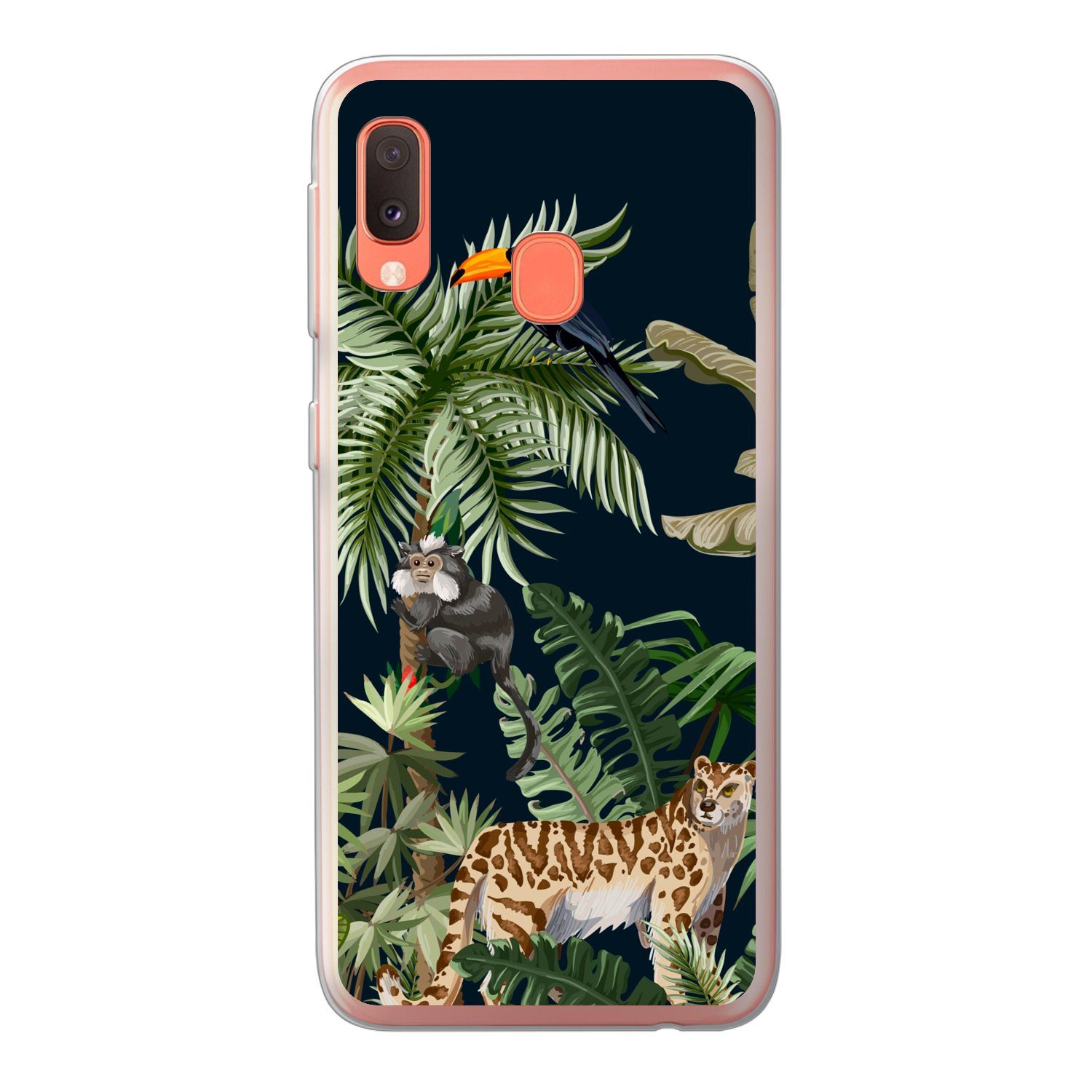 Muchowow Handyhülle Dschungel Pflanzen Tiere Kinder Flamingo