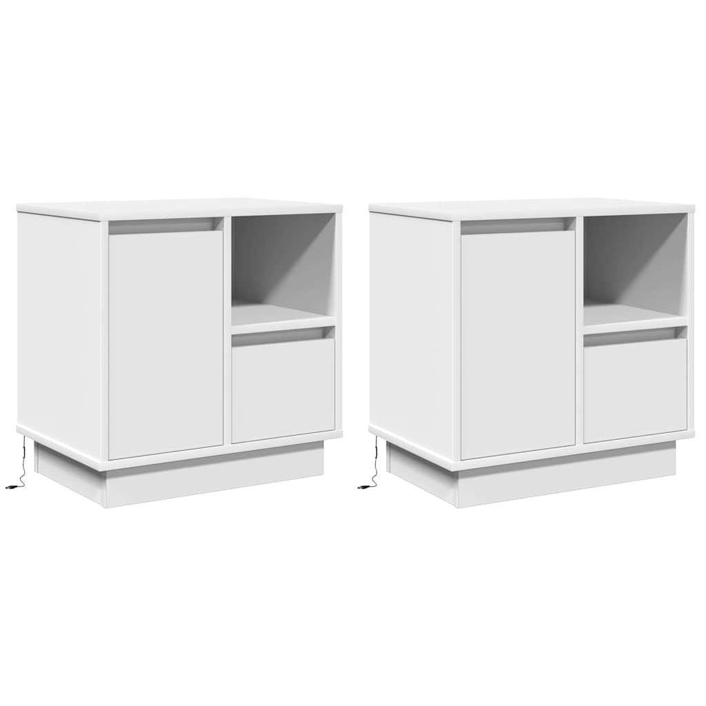 vidaXL Nachttisch Nachttisch 2 pcs Weiß 41 x 40 x 45 cm Holzwerkstoff ...