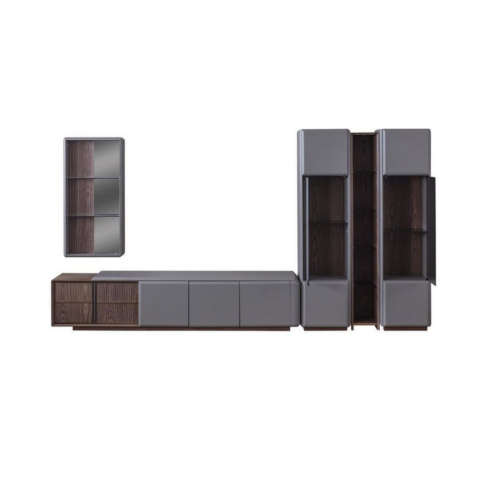 Jvmoebel Wohnwand Exklusive Wohnzimmer Set Tv Schrank 2x Vitrine