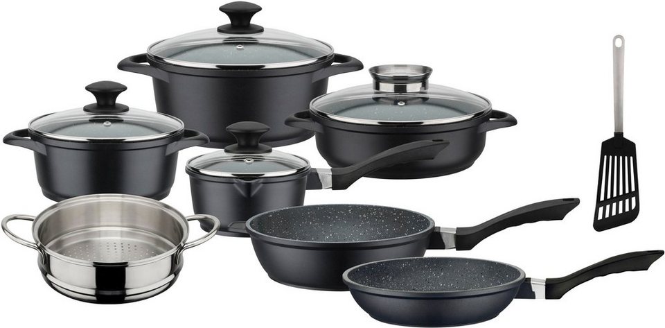 Gsw Topf Set Gourmet Granit Aluminiumguss Set 12 Tlg Kochtopf 20